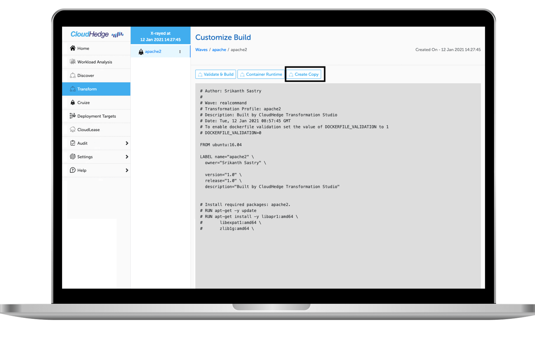 Customizing Containers during App Modernization using CloudHedge ...